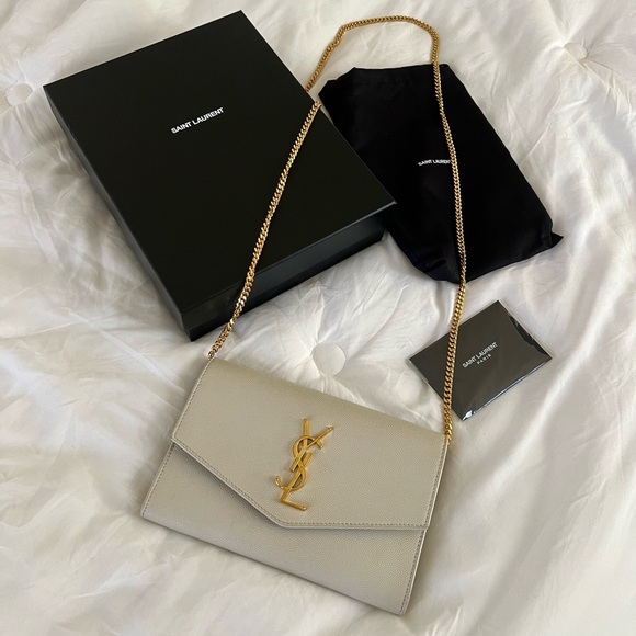 Yves Saint Laurent | Bags | Ysl Uptown Wallet On Chain Grain Leather ...